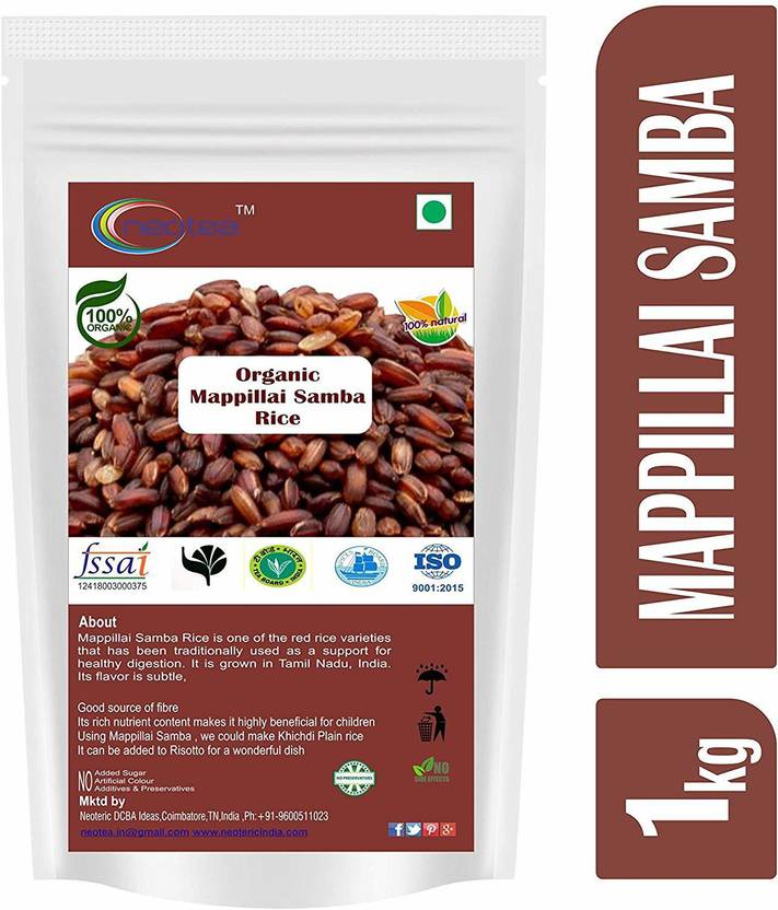 neotea Organic Mappillai Samba Rice , 1000 gm Brown Wild Rice (Long ...