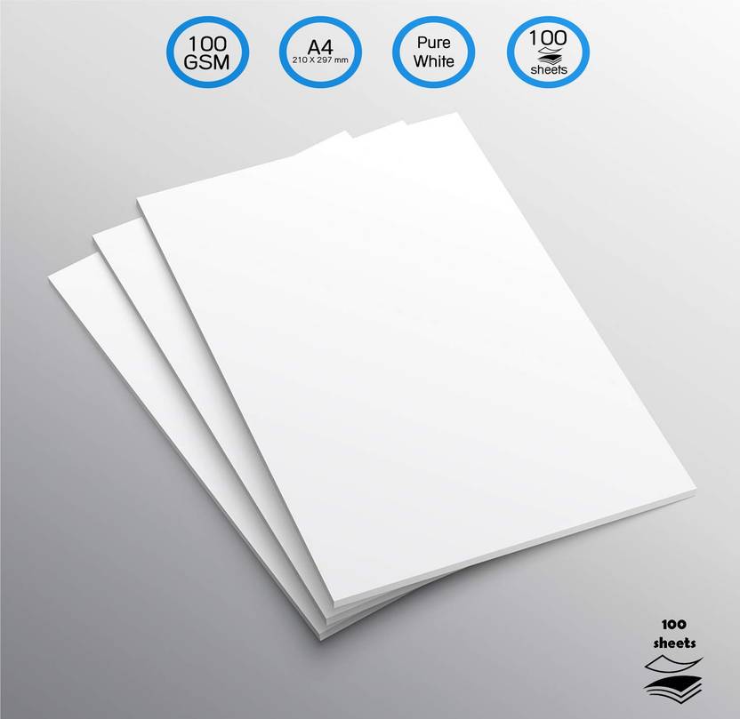 Flipkart.com | WAYTOBUY Papers 100 Sheet/Paper A4 Size for Printing and Writing 100 GSM Pure ...