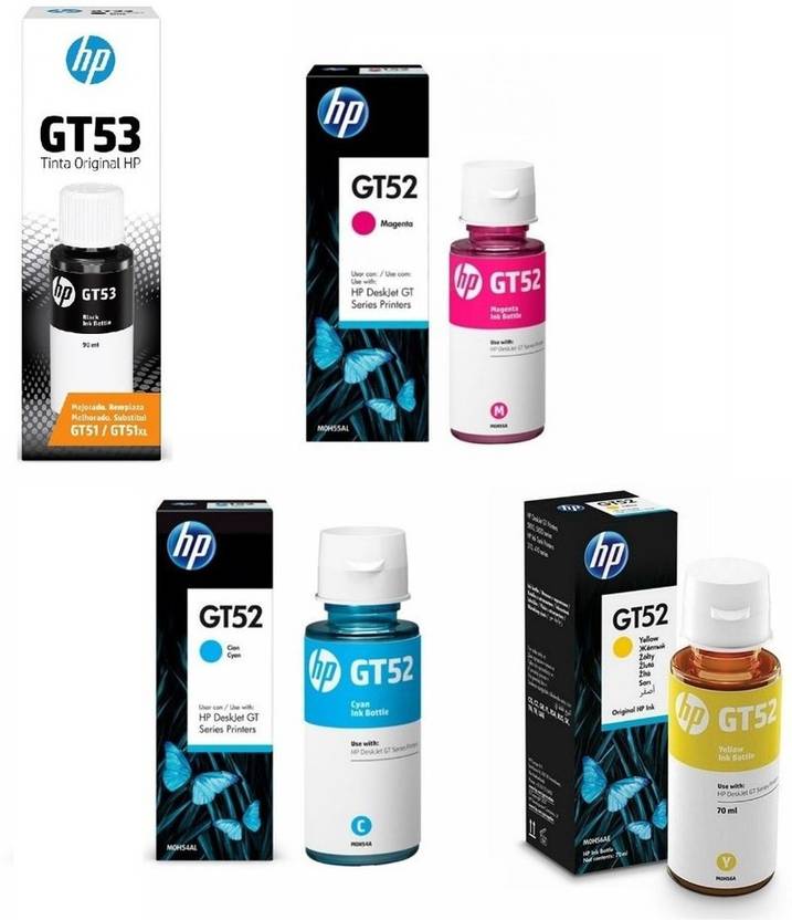 HP GT 52 & GT 53XL Black + Tri Color Combo Pack Ink Bottle - HP ...