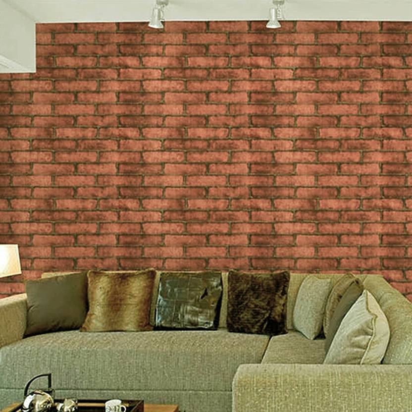 Flipkart SmartBuy 600 cm Wall Stickers Wallpaper Red Bricks Exposed ...