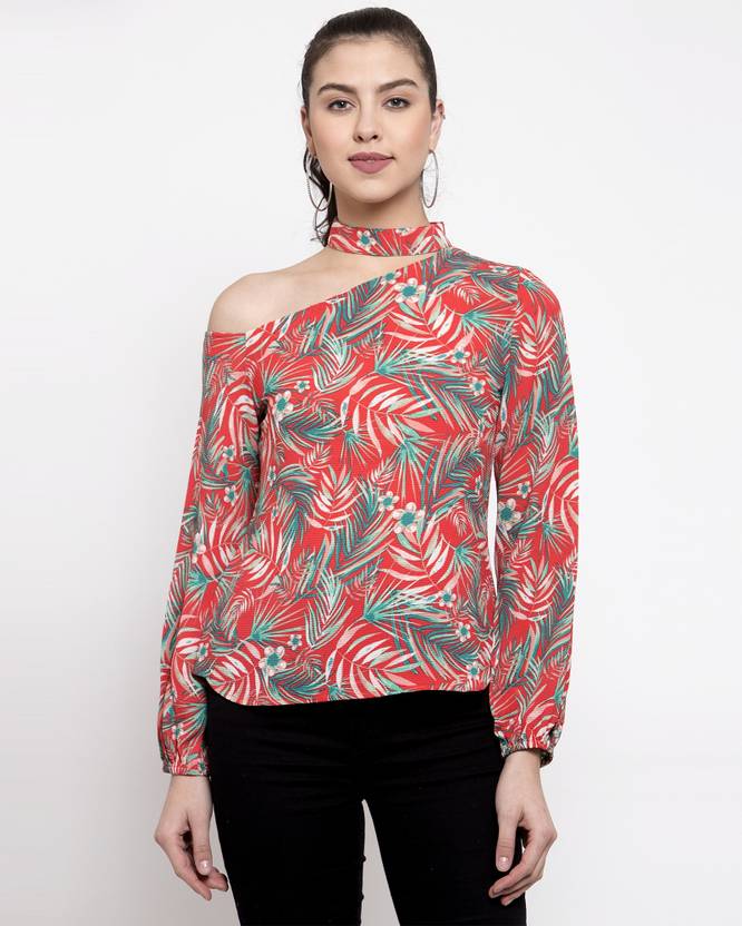 CLASSYNEST Party Full Sleeve Floral Print Women Red Top - Buy ...