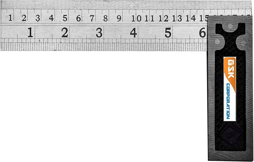 GSK Corporation Tri Square Tool 90 Degrees Right Angle Ruler 6 Inch Tri ...