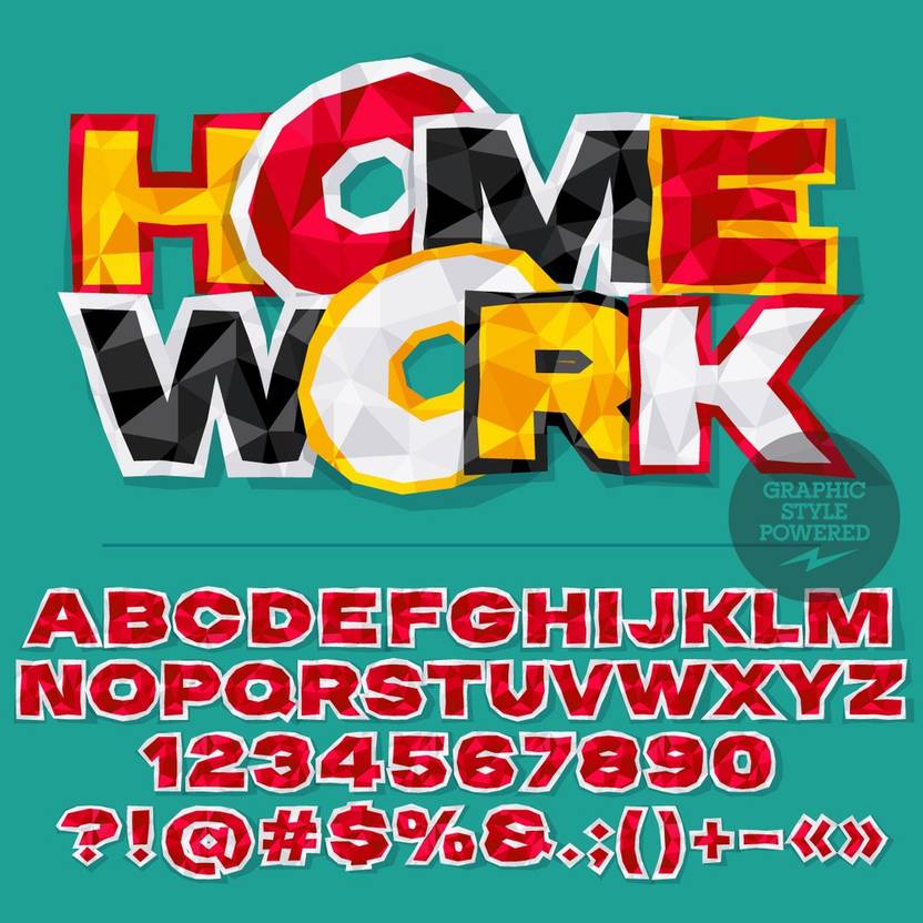 homework alphabets and numbers |poster for kids Paper Print ...