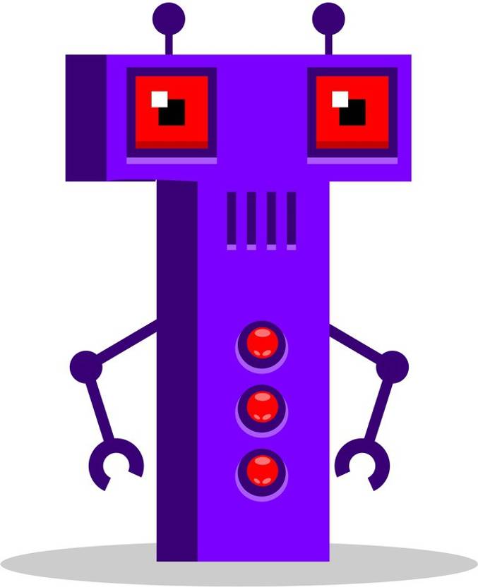 robot t Sticker Poster|Kids learning poster|Alphabet and number chart ...