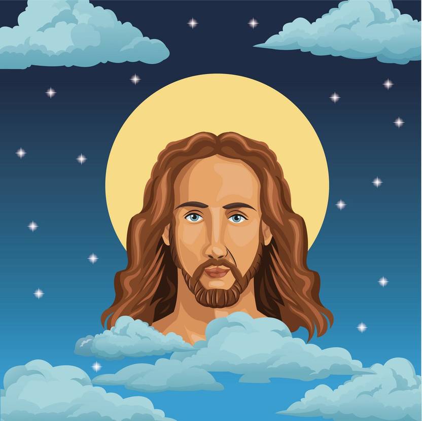 Portrait jesus christ night bg god posters christian religious jesus ...