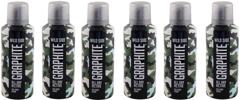 GRAPHITE WILD SIDE DEO BODY SPRAY PACK OF 6 Body Spray - For Men ...