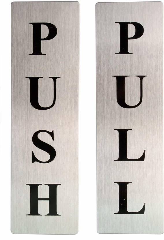 Auf2Aun 21 cm Stainless Steel Push Pull Sign Sticker Self Adhesive ...