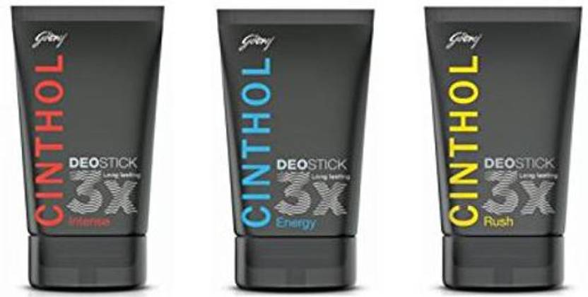 CINTHOL Deo Stick Rush, Intense, Energy Combo - Set of 3 Pcs Deodorant ...