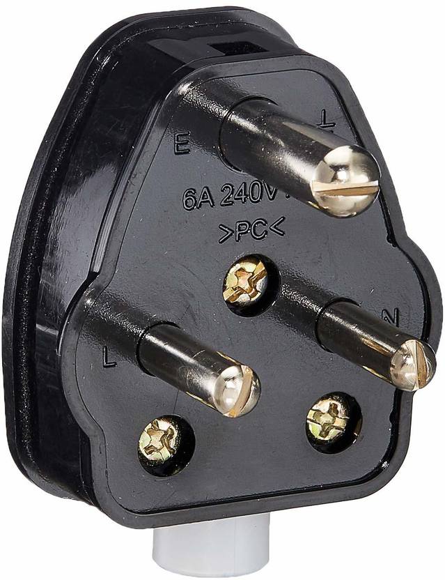 Anchor By Panasonic 38626BL_pk6 6A 3 Pin Plug Top 240V. (Black, Pack of ...