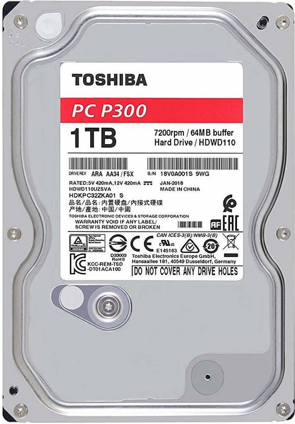 TOSHIBA HDWD110UZSVA 1 TB Desktop Internal Hard Disk Drive (HDD) (PC ... TOSHIBA HDWD110UZSVA 1 TB Desktop Internal Hard Disk Drive (HDD) (PC ...