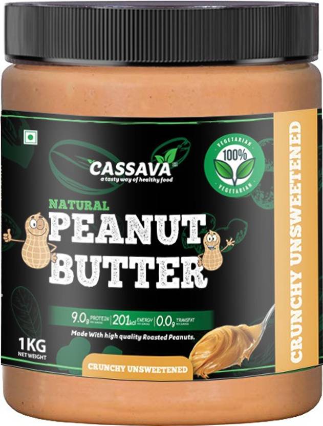 cassava Peanut Butter All Natural Crunchy 1kg (Unsweetened High protein ...
