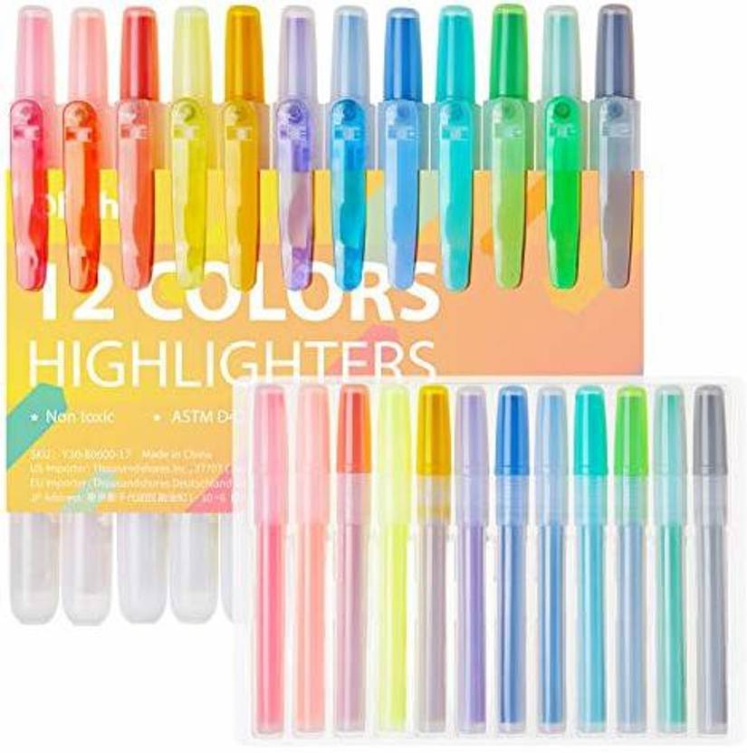 Flipkart.com | Ohuhu 24 Packs Highlighter Markers, 12 Colors + 12 ...