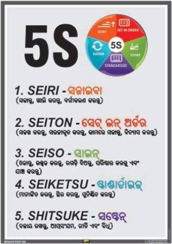 Mr. SAFE 5S In Oriya In PVC Sticker A4 (8 Inch X 12 Inch) Emergency ...