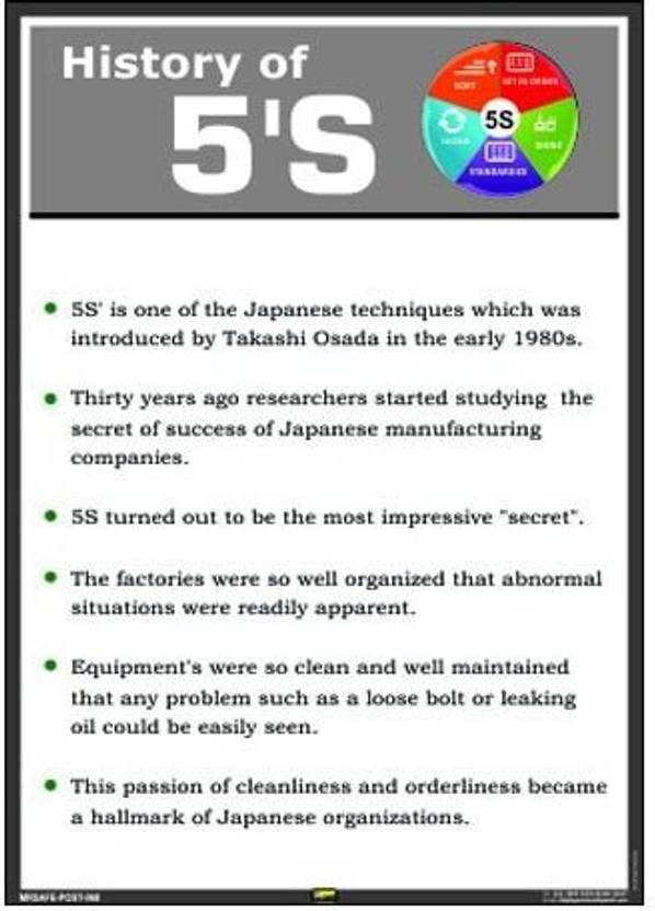 Mr. SAFE History Of 5S In Eco Vinyl Sticker Self Adhesive A3 (12 Inch X ...