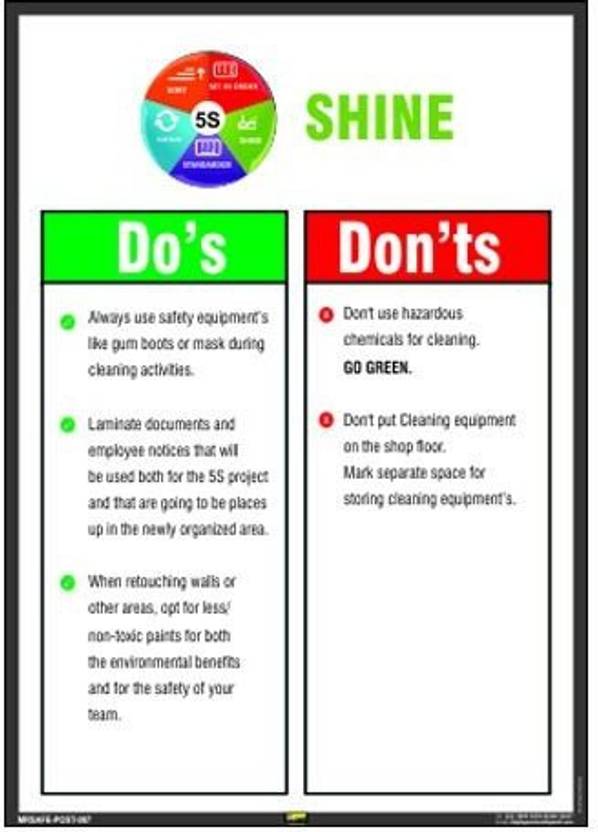 Mr. SAFE 5S Shine Do's Don'ts In In Eco Vinyl Sticker - Self Adhesive ...