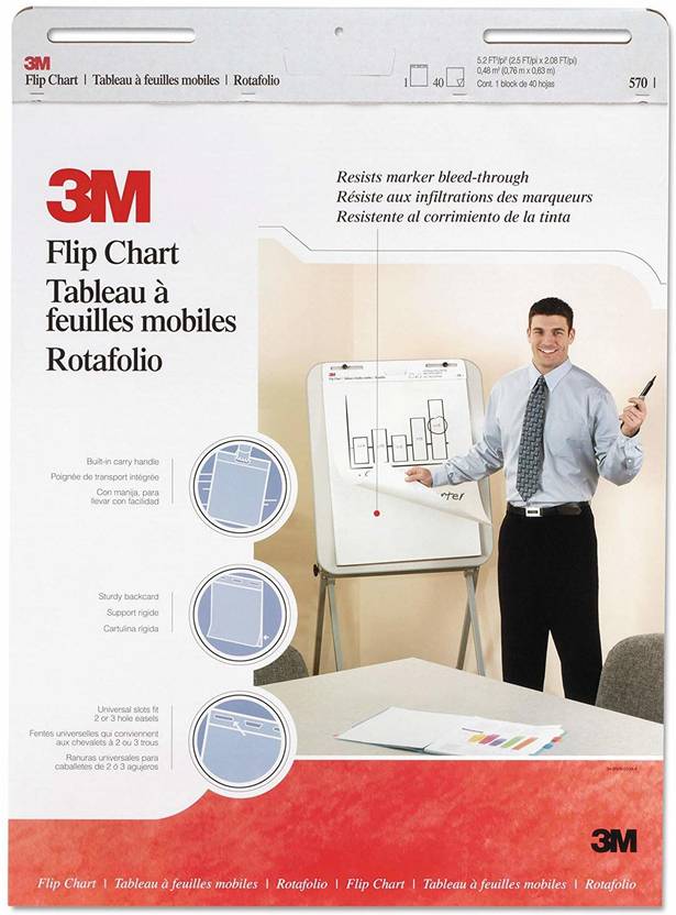 Flipkart.com | 3M 40-Sheet Flip Chart 25 x 30-Inches 80 gsm A4 paper ...