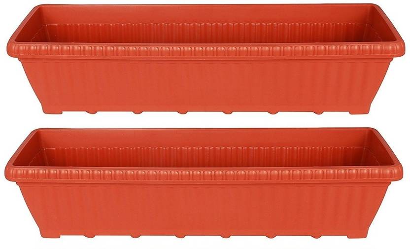 mastBus 25 Inch 2 Rectangular Plastic Pot with 2 Tray | Big Rectangle ...