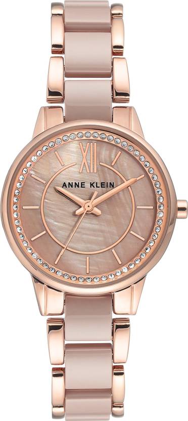 Anne Klein AK3344TPRG Anne Klein Beige MOP Dial Rose Gold & Beige ...