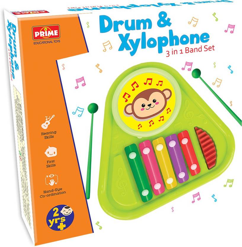 srm toys Srm Drum and Xylophone 3 in 1 Musical Band Toy for Children ...