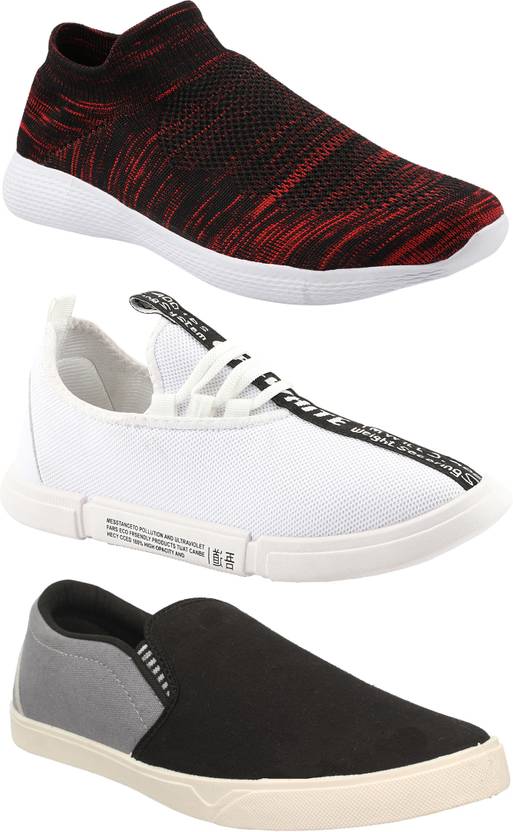 PEXLO Smart Shocks Shoes with Memory Foam & 02 Shoe for Men ( Pack of ...