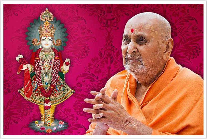 Pramukh Swami Swaminarayan Religious BAPS Paper Poster Paper Print ...
