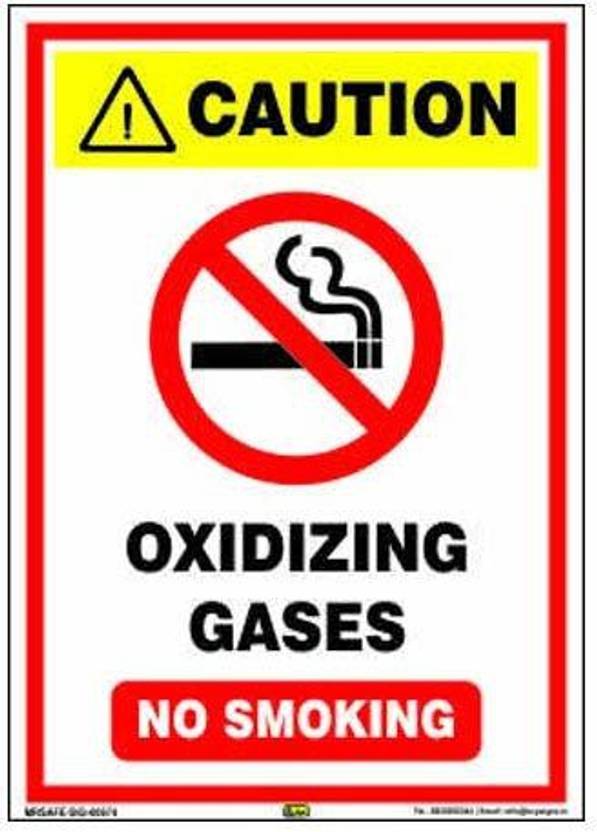 Mr. SAFE Oxidizing Gases No Smoking In Hard Plastic Laminated A2 (18 ...