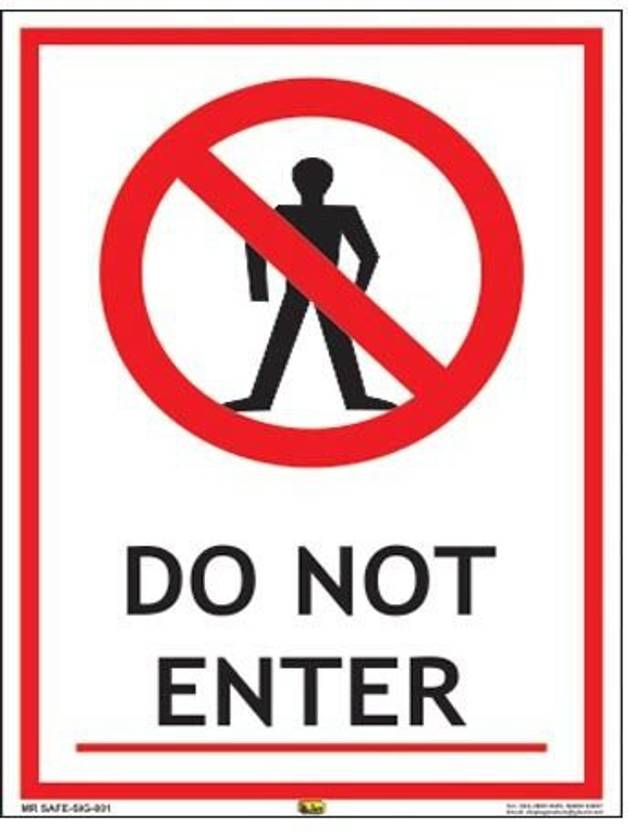 Mr. SAFE Do Not Enter In Hard Plastic Laminated A5 (6 inch X 8 inch ...
