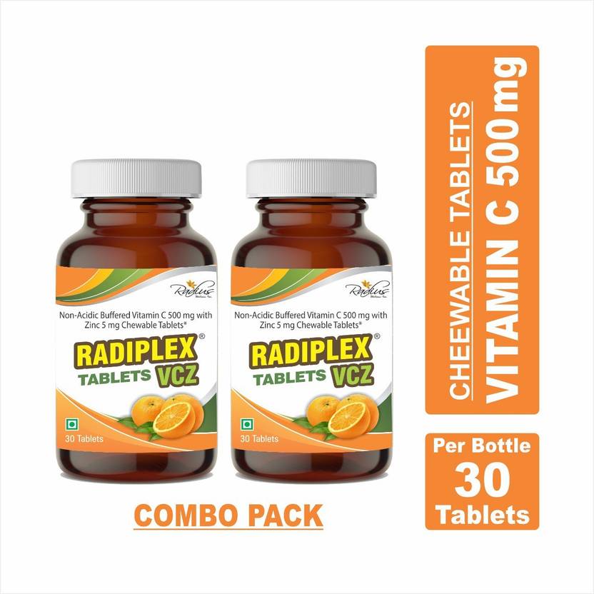 Radiplex VCZ Vitamin C 500mg with Zinc Chewable Tabs | Boost Immunity ...