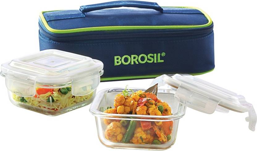 Flipkart.com | BOROSIL Glass Tiffin Set 2 Containers Lunch Box