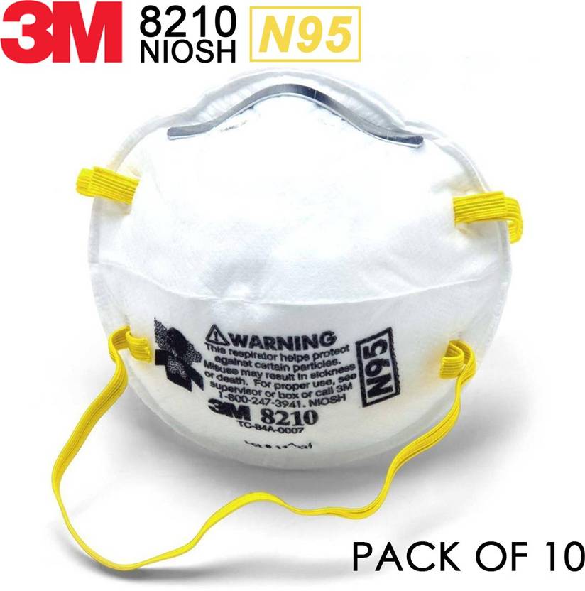 3M Particulate Respirator 8210, N95 160 EA/Case NIOSH Approved For At ...