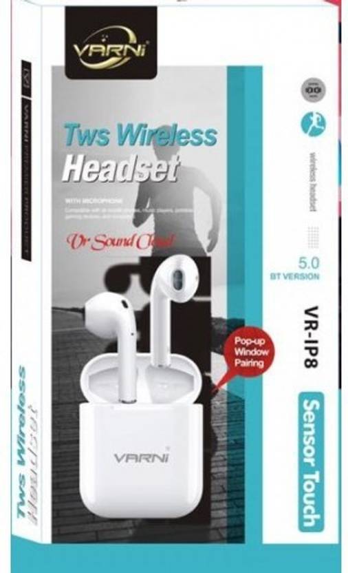 Varni VR-IP8 WHITE BLUETOOTH EARBUDS PACK OF 1 Bluetooth Price in India ...
