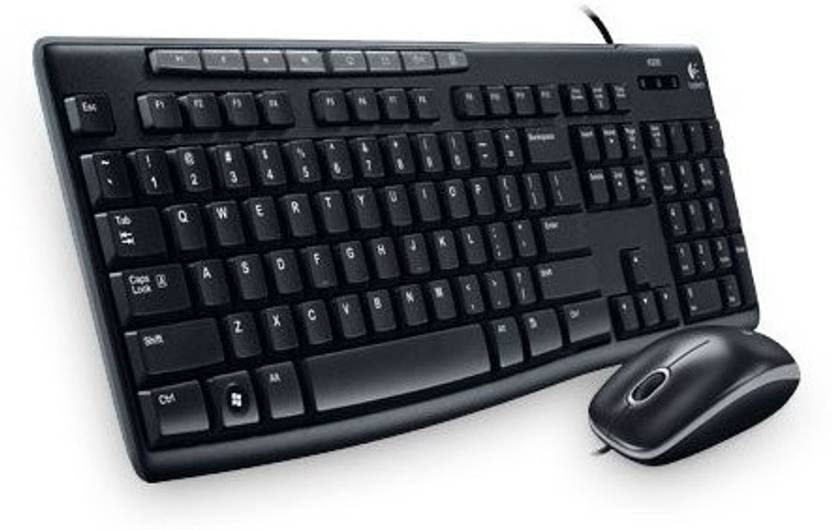 Logitech MK200 Mouse & Keyboard Combo, Full-Sized Wired USB Laptop ...