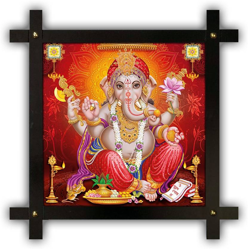 Poster N Frames Cross Wooden Frame Hand-Crafted with photo of Ganeshji ...