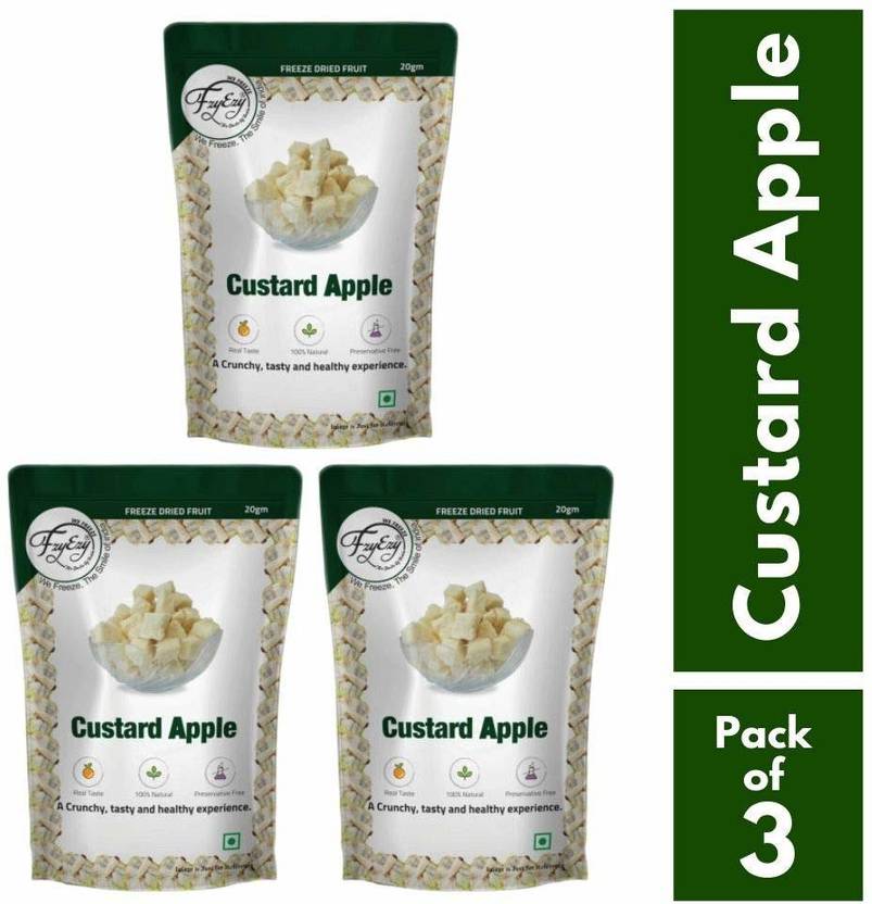 FZYEZY Ready to Eat Freeze Dried Custard Apple Fruit Snack (Pack of 3 ...