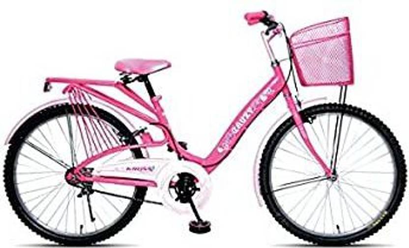 Kross Gauzy 24T Ladies Pink Bike with Basket & Carrier, Girls/Women ...