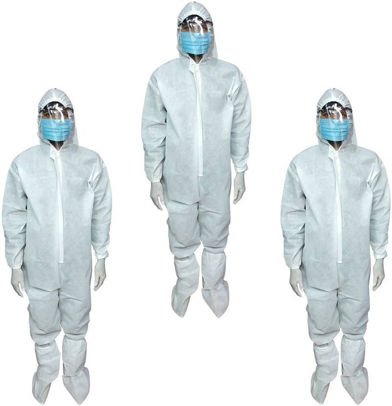 Nena Fashion PPE KIT with Full Body Coverall, Latex Gloves, Shoe Cover ...
