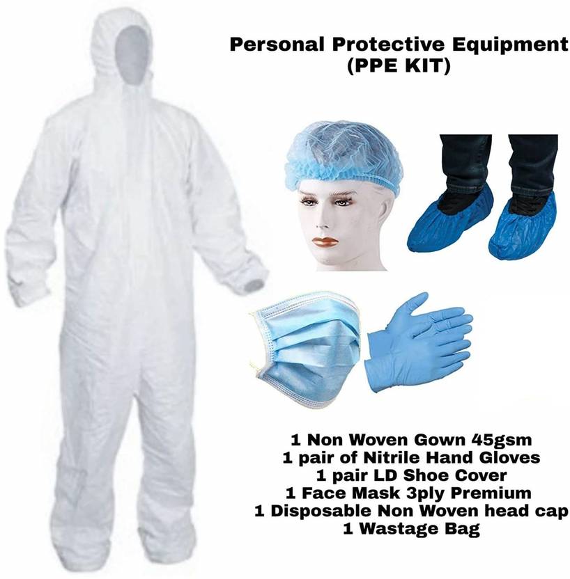 SHAGUN GOLD PPE Kit Personal Protective Equipment Free Size for Men ...