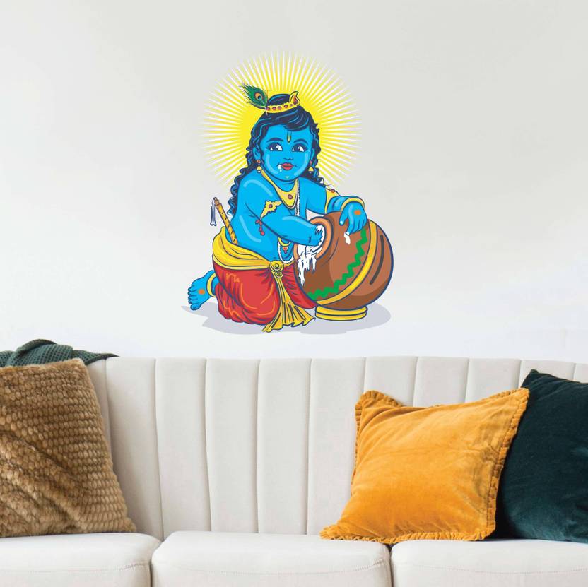 Asian Paints 54 cm Cute Baby Krishna Vinyl Wall Sicker Removable ...