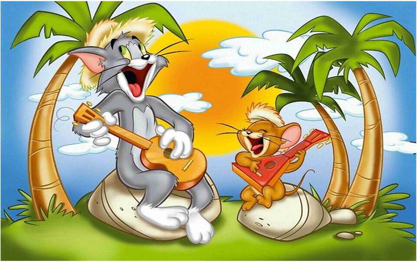 Tom and Jerry Wall Poster For Room With Gloss Lamination M22 Paper ...