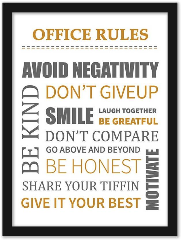 Love Quotes Frames-Office Rules Motivational Wall Posters For Office ...