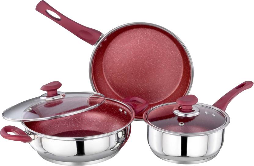 Ethical KITCHENART Stainless Steel Encapsulated Bottom 5 pcs Cookware ...