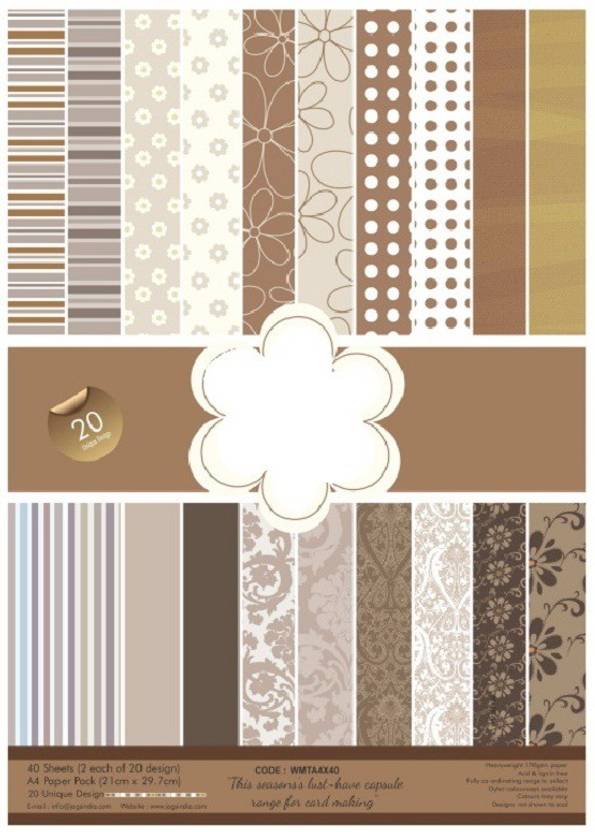 R H lifestyle A4 Vintage Theme Paper Pack 40 Sheets Elegant Retro Thick ...