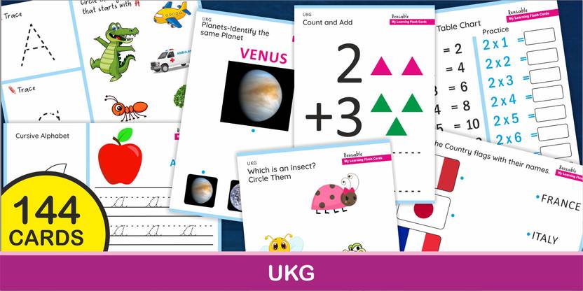 my learning flash cards UKG-Reusable-Write and Wipe Flash Cards Price ...