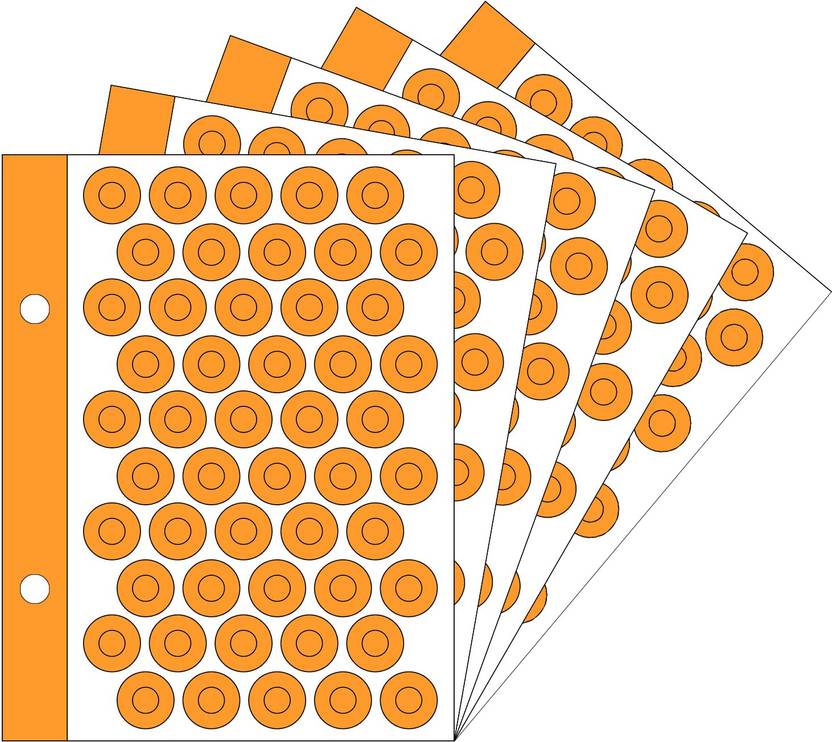 Holeguard 0.6 cm 6mm - Orange Self Adhesive Reinforcement PVC Smart ...