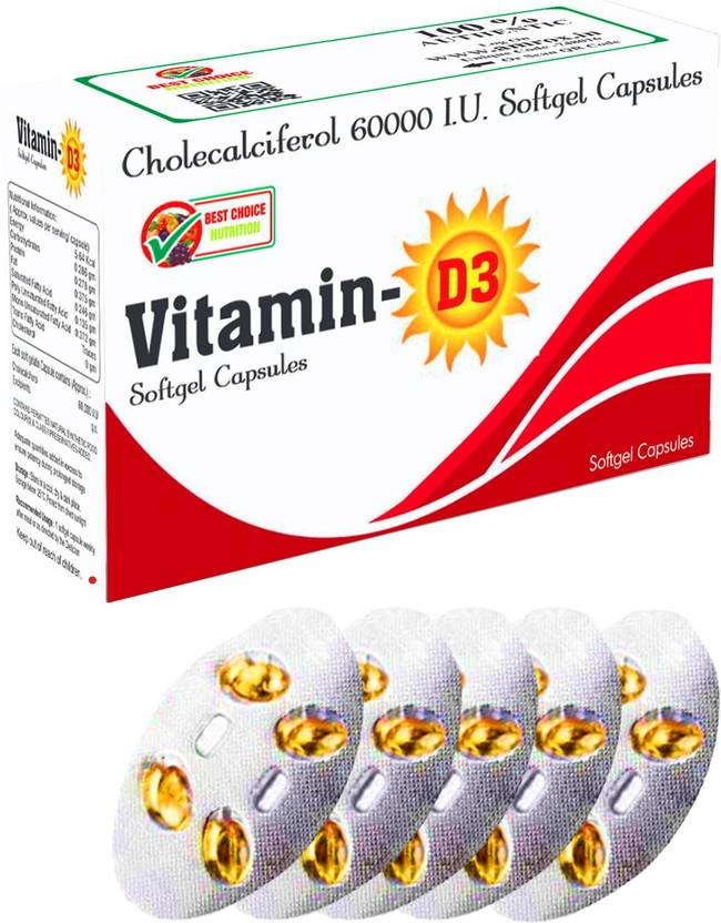 BEST CHOICE NUTRITION vitamin D3 60000 IU | One-A-Week For Strong Bones ...