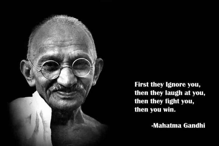 Indian Freedom Fighter Mahatma Gandhi Poster Waterproof Vinyl Sticker ...