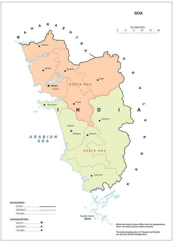 Goa Map Waterproof Vinyl Sticker Poster || (24X18 inches) can1841-2 ...