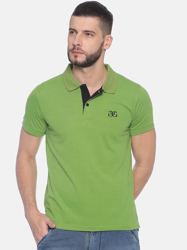 Gmg Solid Men Polo Neck Green T Shirt Buy Gmg Solid Men Polo Neck