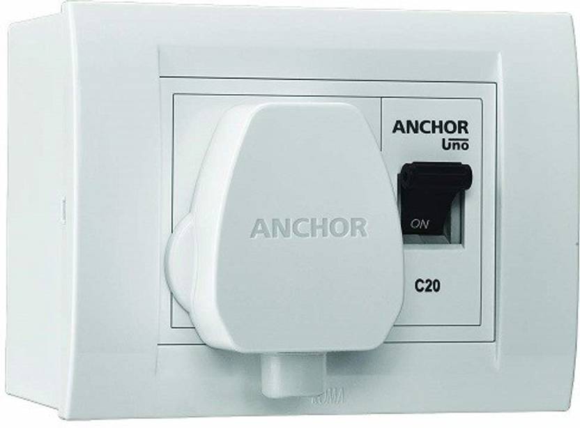 Anchor By Panasonic AC Box with 20Amps Single Pole MCB, enclosure and ...