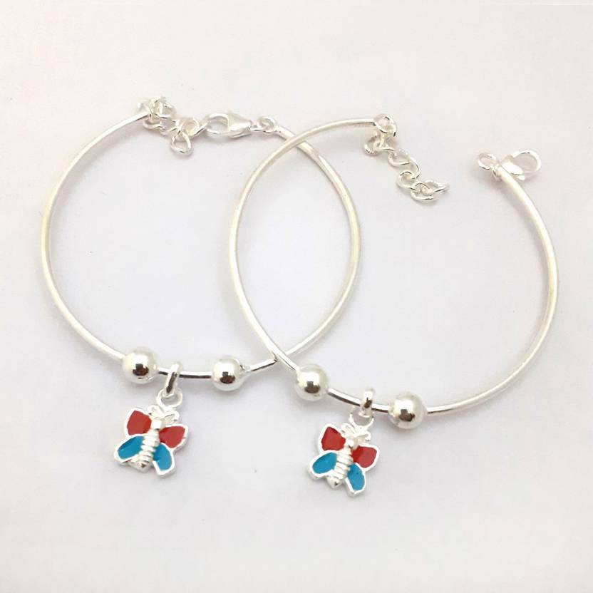 Rinayra Jewels Colorful Butterfly Kids Silver Anklet-ANKK002 Sterling ...